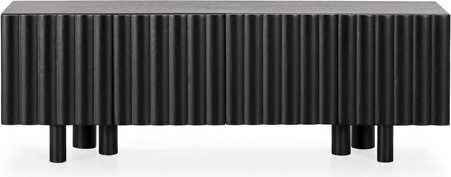 Černý TV stolek z mangového dřeva 160x55x40 cm Tamira – MOME
