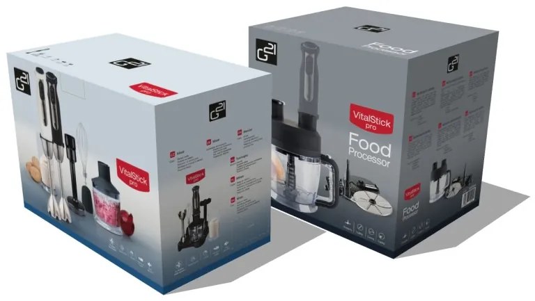 G21 Set G21 mixér VitalStick Pro 1000 W s Food Processorem, Black G21-600862