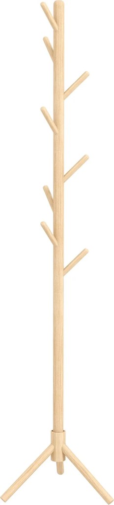 HOMCOM Stojací věšák na kabáty se 8 háčky, dřevěný věšák ve tvaru stromu pro chodbu, předsíň, ložnici 40x40x165 cm přírodní | Aosom