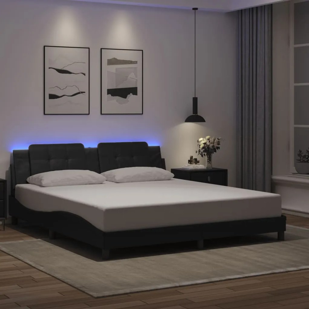 Rám postele s LED bez matrace Zadar černý 180 x 200 cm 3214124