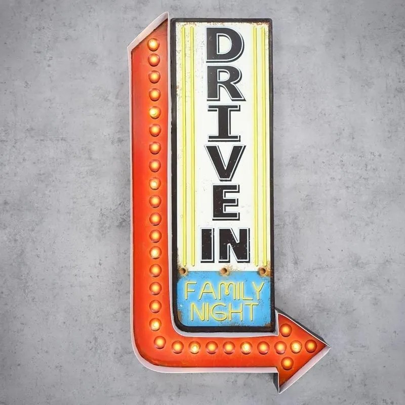 Světelná cedule DRIVE IN