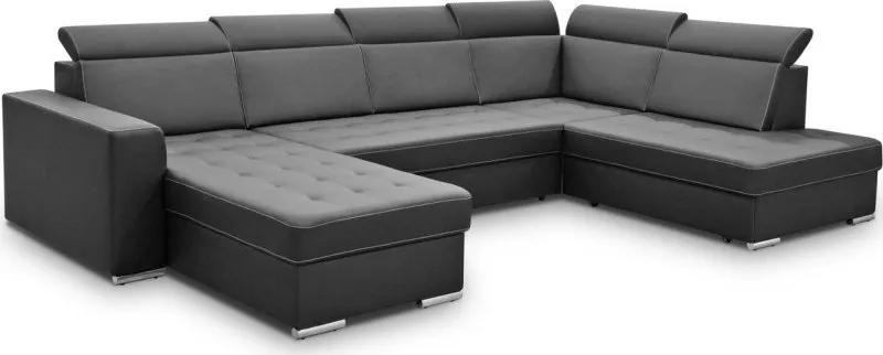 Casarredo - Komfort nábytek Rozkládací sedací souprava do U CONVERSO s úložným prostorem, výběr látek SK1 | Vybetre si umístění otomanu:: otoman na levé straně (viz obrázek),potah: aura 11