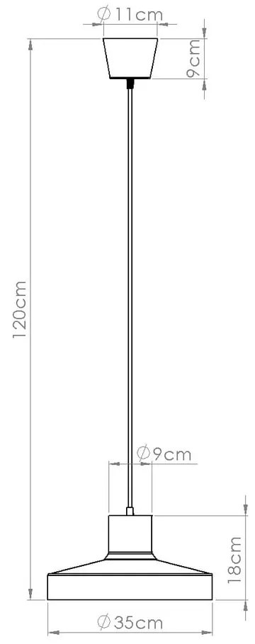 Černé závěsné svítidlo ø 35 cm Vito – Sollux