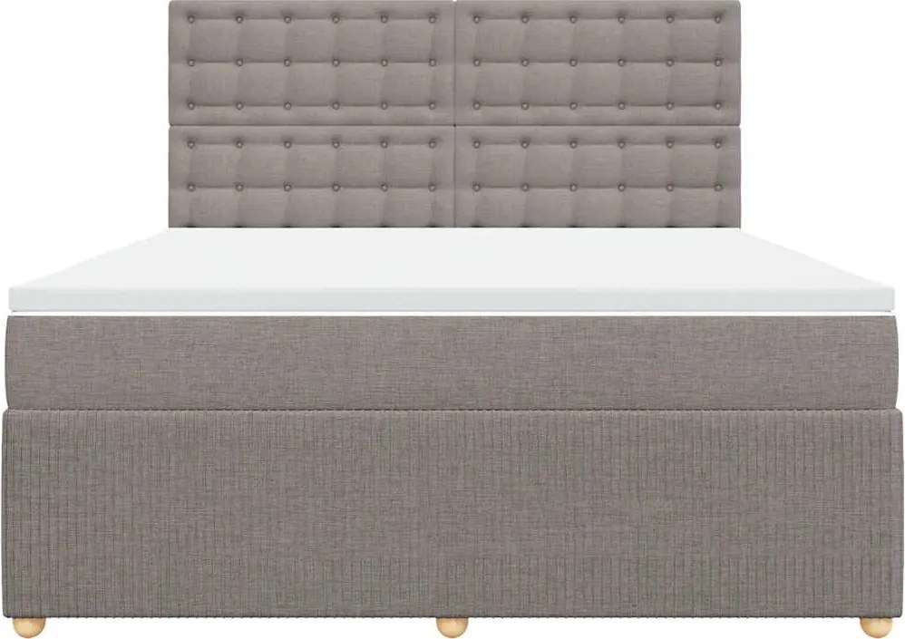 Box spring postel s matrací taupe 180x200 cm textil 3294453