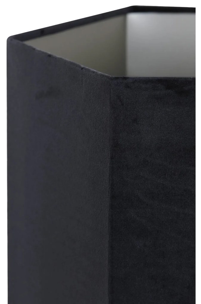 Černé sametové stínidlo Hexagon black - 20*20*26 cm/ E27