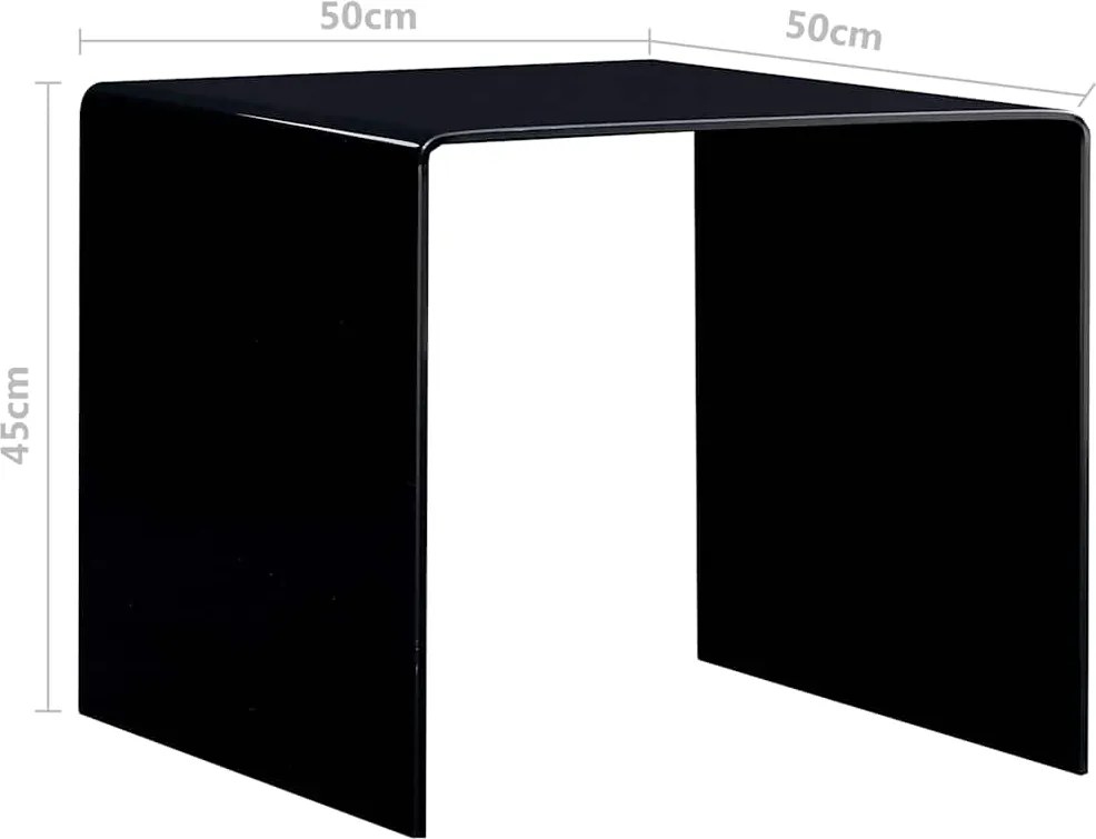 Konferenční stolek černý 50 x 50 x 45 cm tvrzené sklo 284723