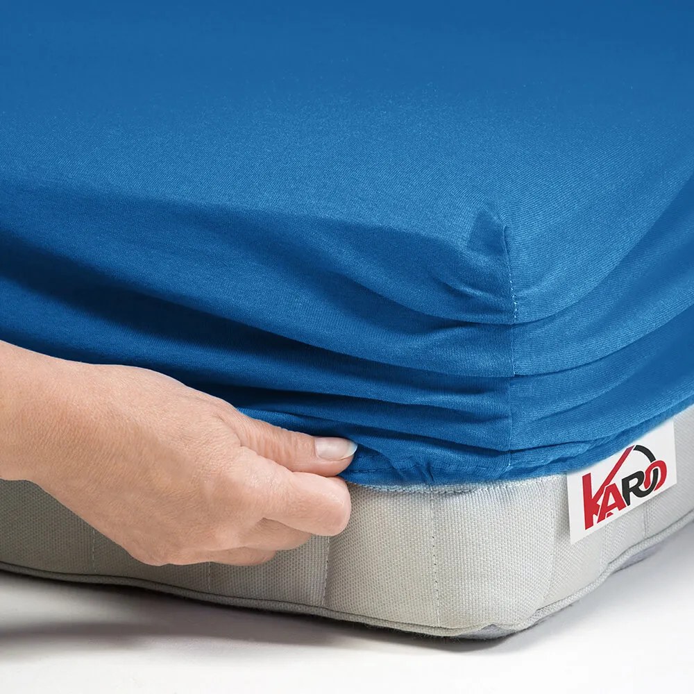 Jersey prostěradlo s gumou 60x120 chrpově modré 032 tloušťka 150g/m2 KARO