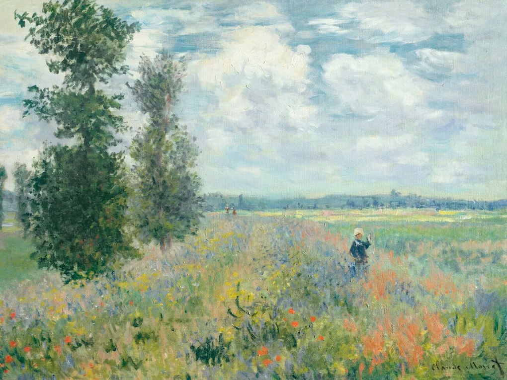 Obrazová reprodukce Poppy Fields near Argenteuil - Claude Monet, (40 x 30 cm)