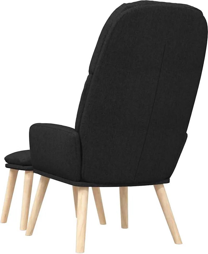 Relaxační křeslo se stoličkou černé textil 3097348