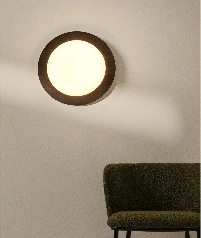 Tmavě hnědé kovové LED nástěnné svítidlo ø 40 cm Novae – Kave Home