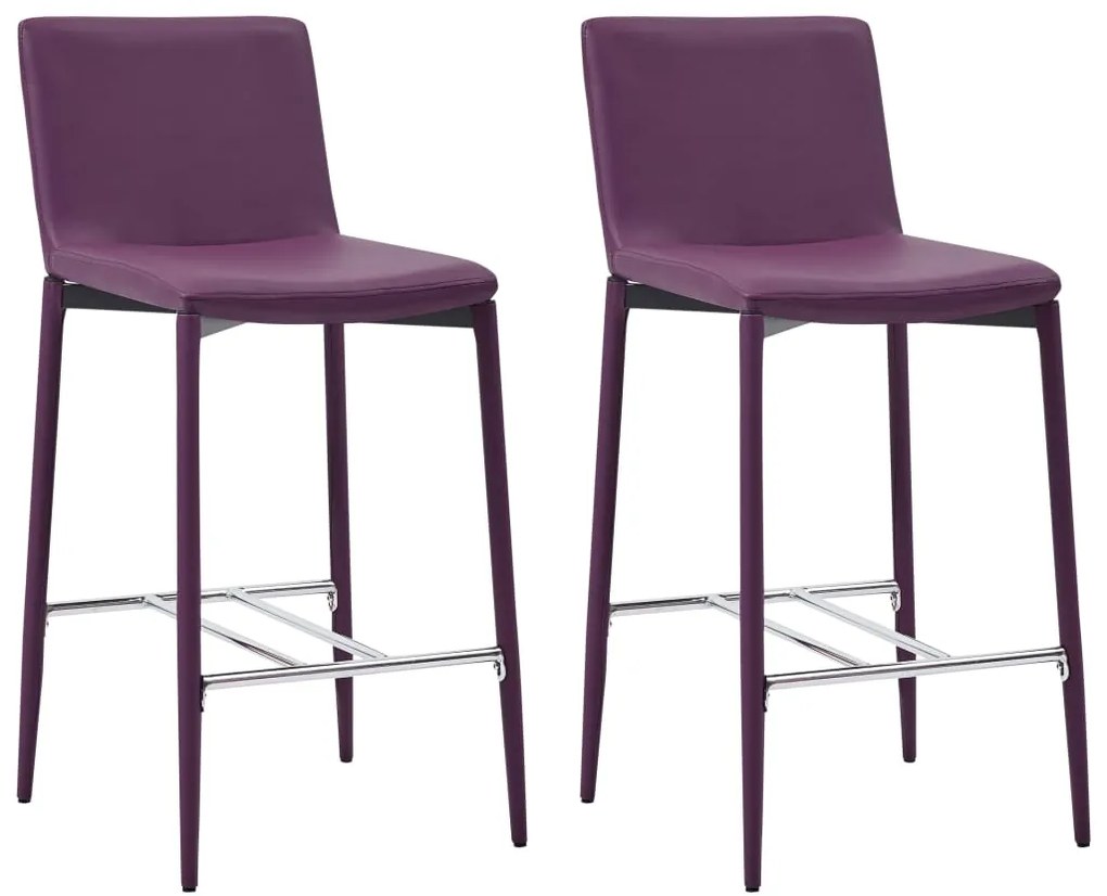 281521 vidaXL Barové stoličky 2 ks fialové umělá kůže