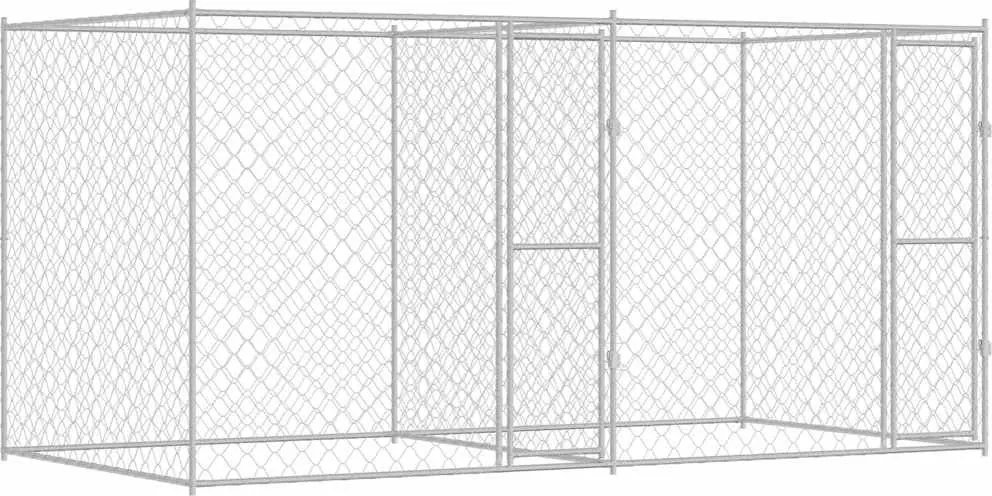 Klec pro psa Stříbrná 400 x 200 x 200 cm Pozinkovaná ocel 3368306