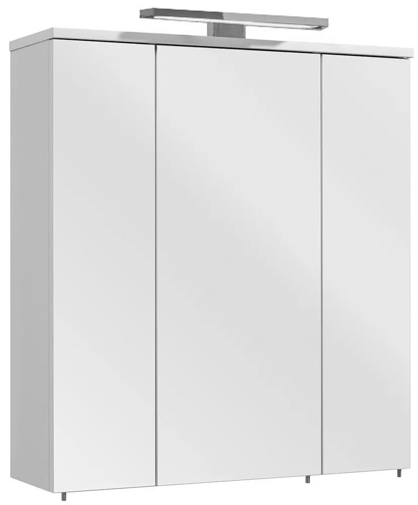 XXXLutz SKŘÍŇKA SE ZRCADLEM, bílá, 65/72/20 cm Xora - Koupelnové série - 001977002408