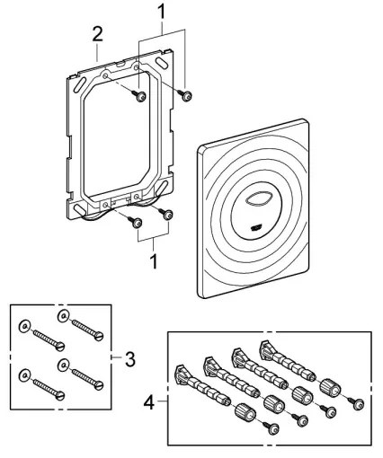 GROHE 38861000 - Ovládací tlačítko SURF 156 × 197 mm lesklý chrom