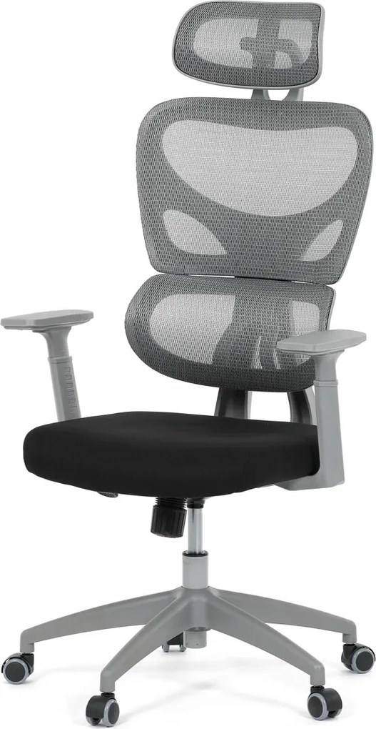 Ergonomická kancelářská židle RENEE - šedá síťovina / černá látka