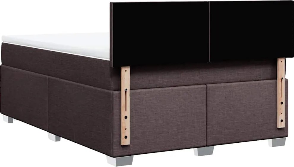 Box spring postel s matrací tmavě hnědá 140x190 cm textil 3285879