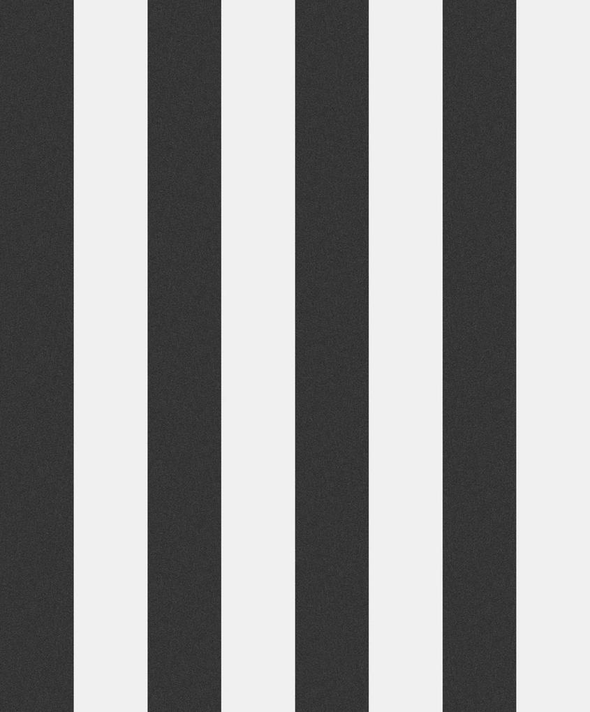 Černo-bílá vliesová tapeta s pruhy, OTH410, Othello, Zoom by Masureel