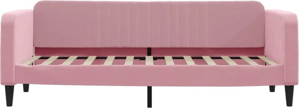 Válenda s matrací růžová 80 x 200 cm samet 3197035
