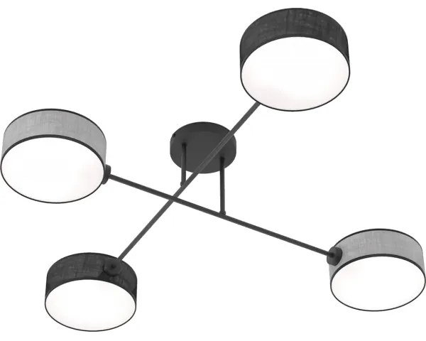 Přisazený lustr MAGA 4xE14/10W/230V černá/šedá