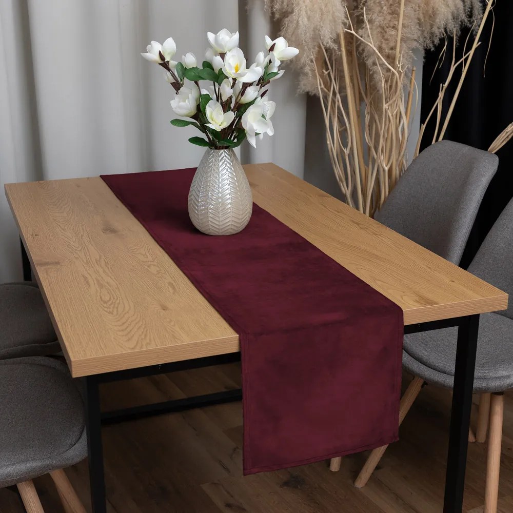 Biante Sametový běhoun na stůl Velvet Premium SVP-010 Tmavě vínový 45x160 cm