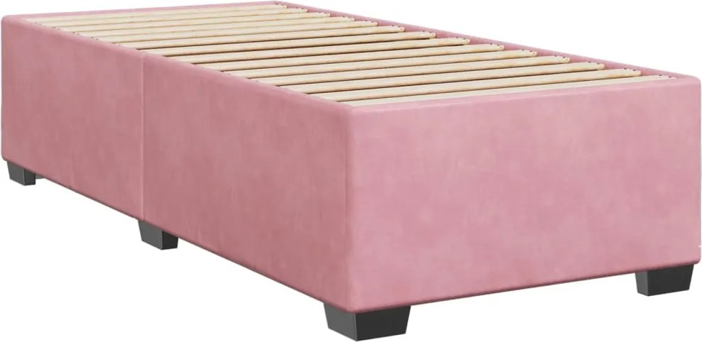 Box spring postel s matrací růžová 80 x 200 cm samet 3290761