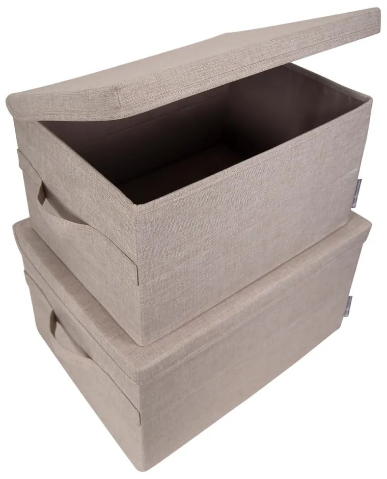 Béžový látkový úložný box s víkem 45x34x25 cm Soft Storage – Bigso