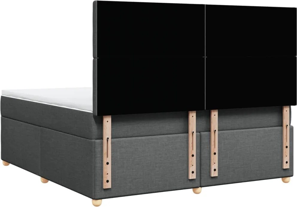 Box spring postel s matrací tmavě šedá 180x200 cm textil 3291374
