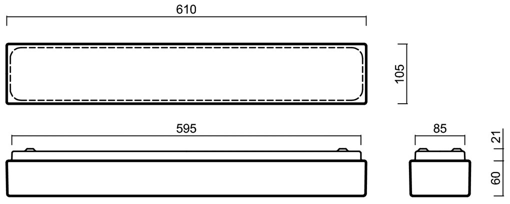 LED svítidlo nad zrcadlo Osmont SYLVIA 2 IP44 Varianta: SYLVIA 2, 610 x 105 mm, 18 W, 1910 lm, 3000 K, multipower