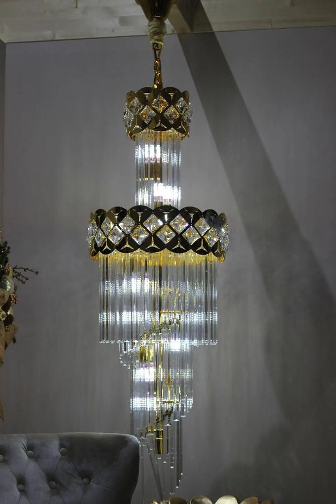 Závěsný luxusní křišťálový lustr BLANCHE 140cm