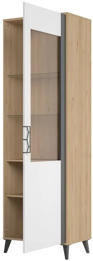 Casarredo - Komfort nábytek Vitrína DONORI 11, 1D ořech americký/bílá/grafit