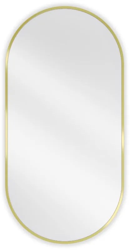 Mexen Loft, oválné koupelnové zrcadlo 100 x 50 cm, barva rámu zlatá lesklá, 9851-100-050-000-50
