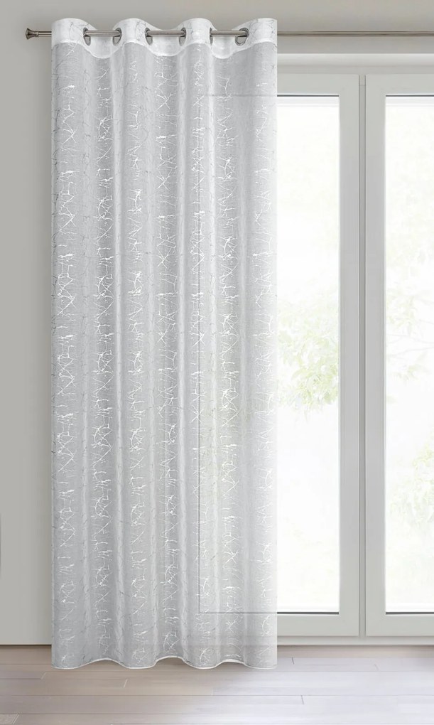 ZÁCLONA NA KROUŽCÍCH REVA 140X250 CM VZOROVANÁ