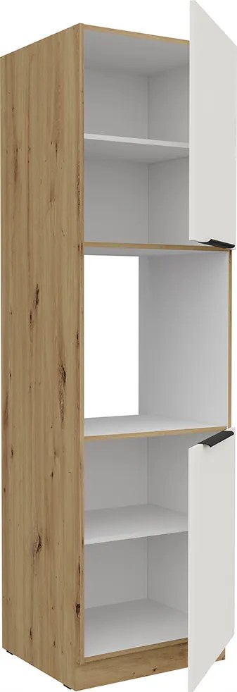 ARIA az | vysoká skříňka 60 DP-210 2F na vestavnou troubu | 60 cm | ANTI FINGERPRINT povrch | artisan/bílá