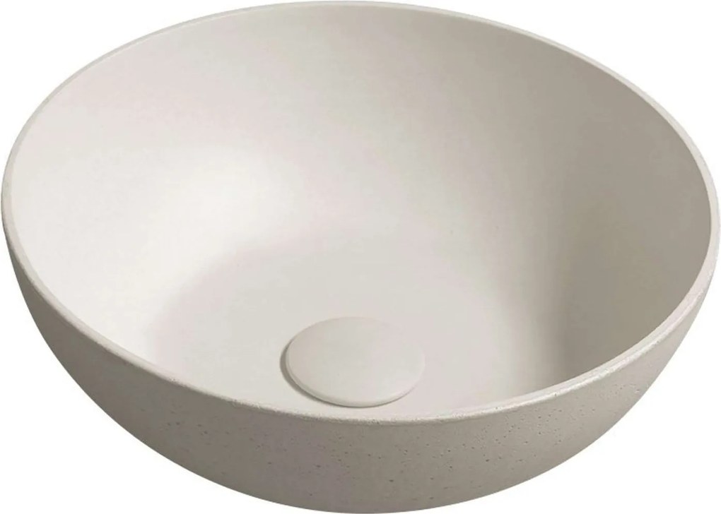 Sapho Formigo - Umyvadlo na desku průměr 39 cm, bez přepadu, bez otvoru pro baterii, matná písková FG314