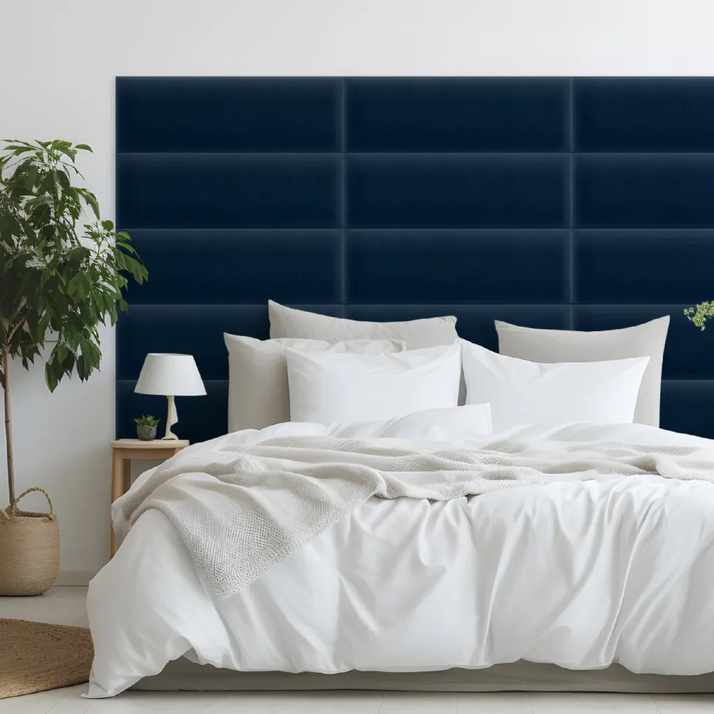 Sametový čalouněný panel - Obdélník - 80x20cm Farba: Námořnická modrá