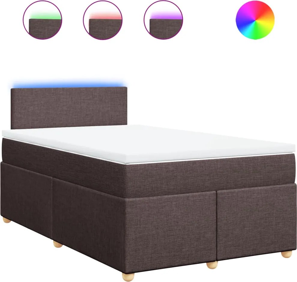 Box spring postel s matrací tmavě hnědá 120x200 cm textil 3288943