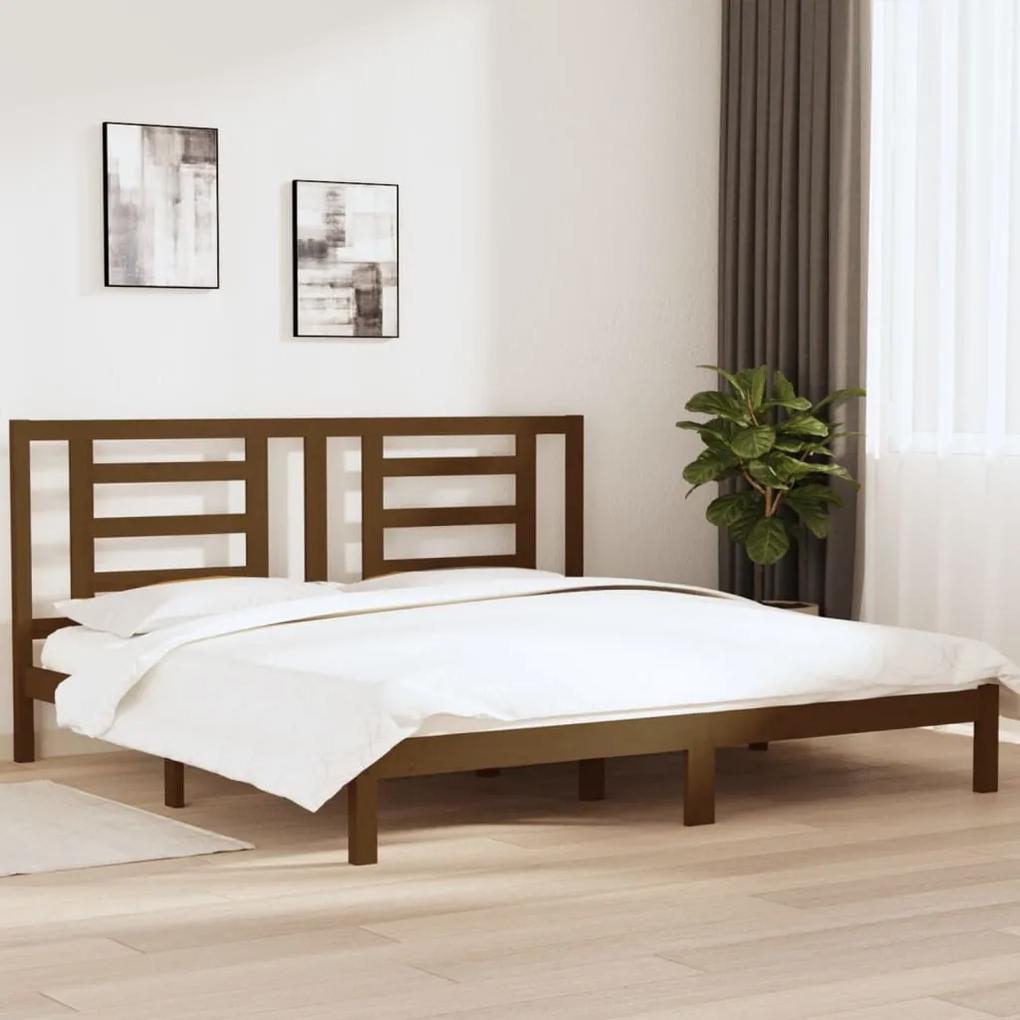 Rám postele medově hnědý masivní borovice 200 x 200 cm,  3104371