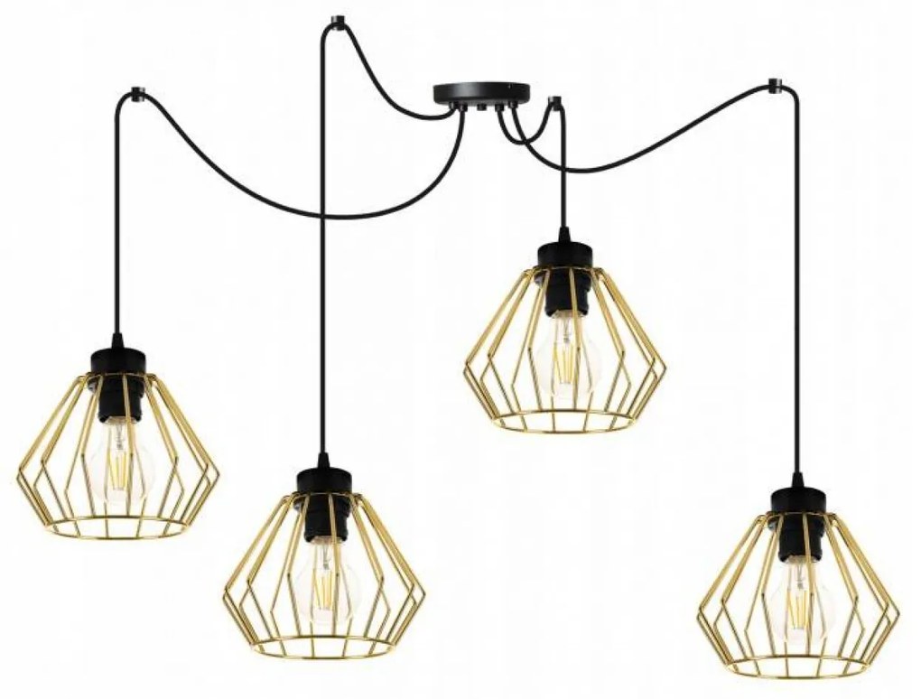 Light for home - Nastavitelné závěsné svítidlo SPIDER SANTOS 2213/4, E27, Černá