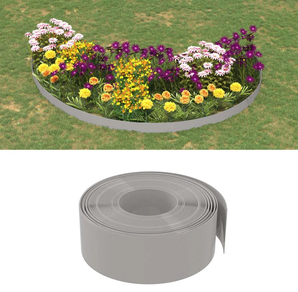 Travní lemy 2 ks šedé 10 m 20 cm polyethylen 3155452