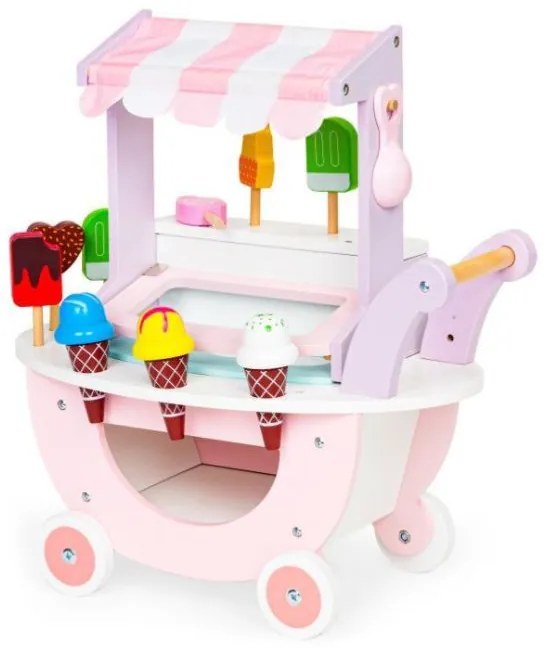 ECOTOYS Dřevěné edukační chodítko Ice Cream