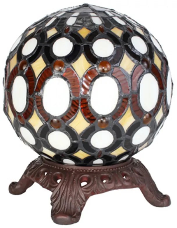 Stolní lampa Tiffany ve tvaru koule Reine – 20x25 cm