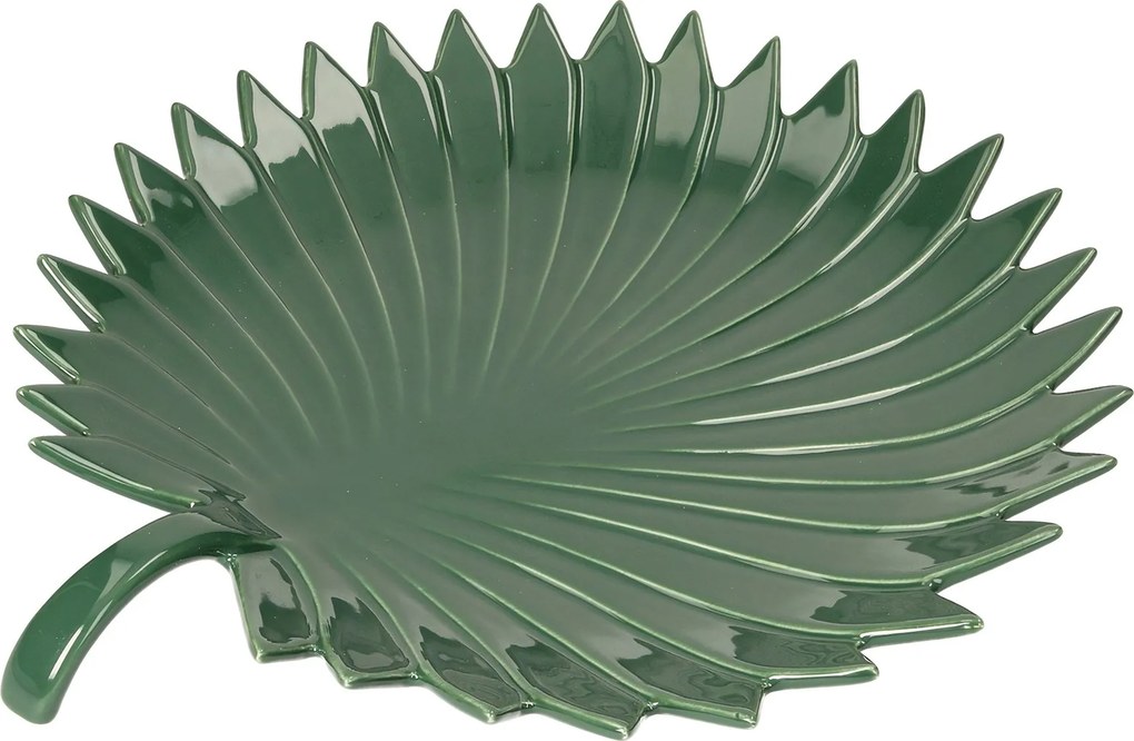 Talíř Jungle Leaves 35cm zelený