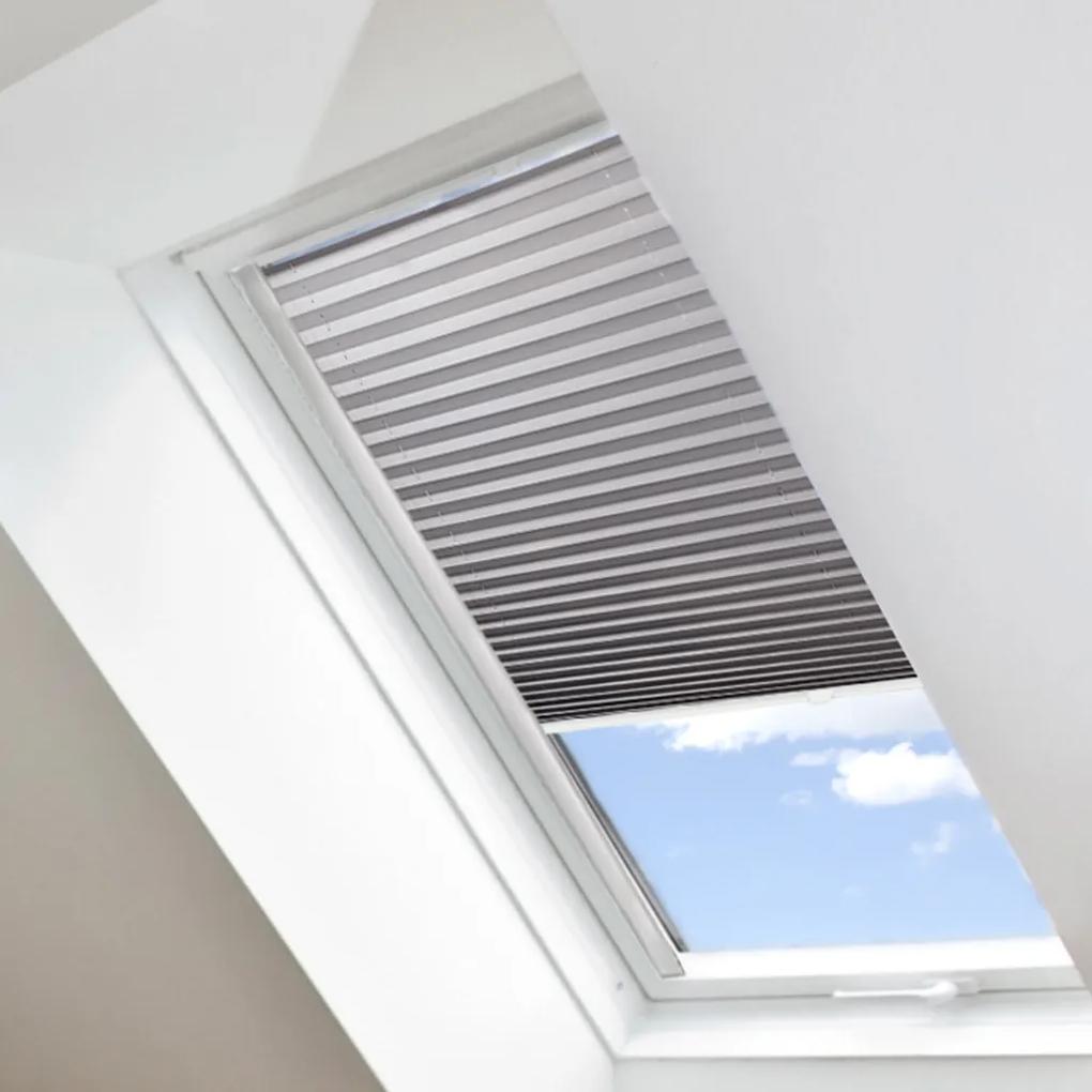 Roleta Plisé na střešní okna, Neprůhledná, Světle šedá, P 22218 , 60 x 90 cm