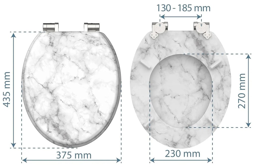 Eisl Sanitär WC prkénko MDF Soft Close Marmor Stone 80194
