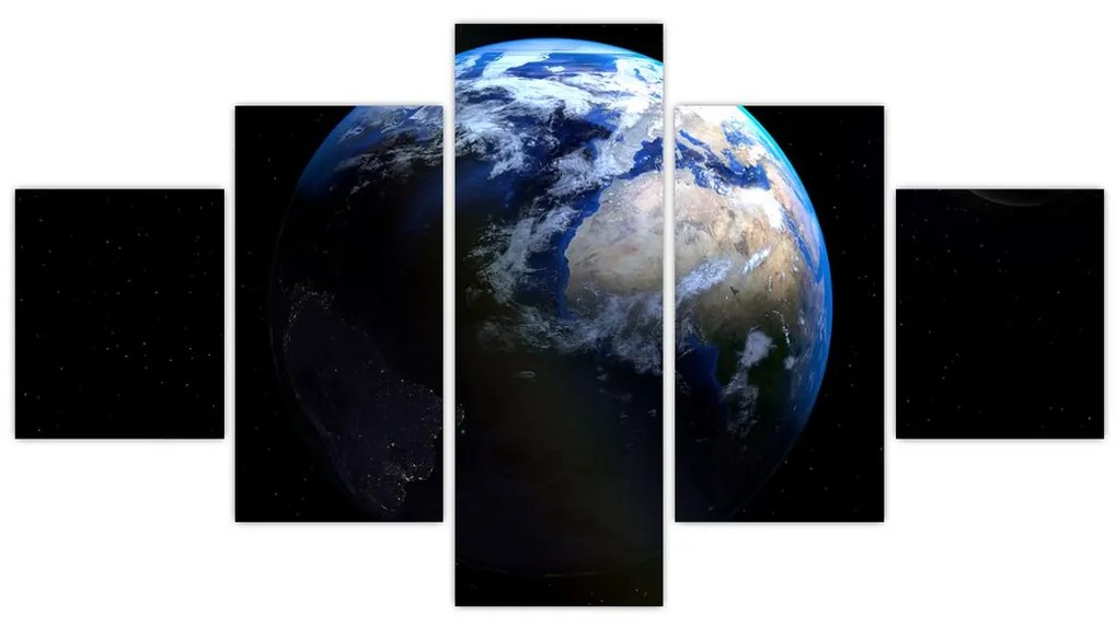 Obraz Země a Měsíce (125x70 cm)