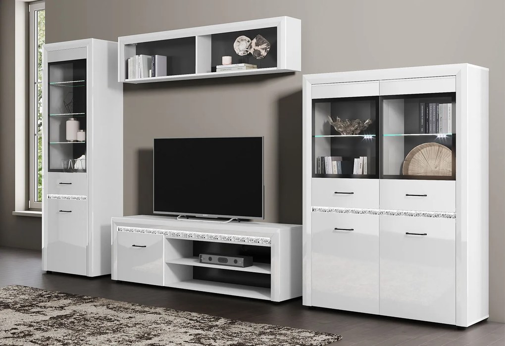 Obývací sestava 3.5 WhiteBlack Mebel Bos