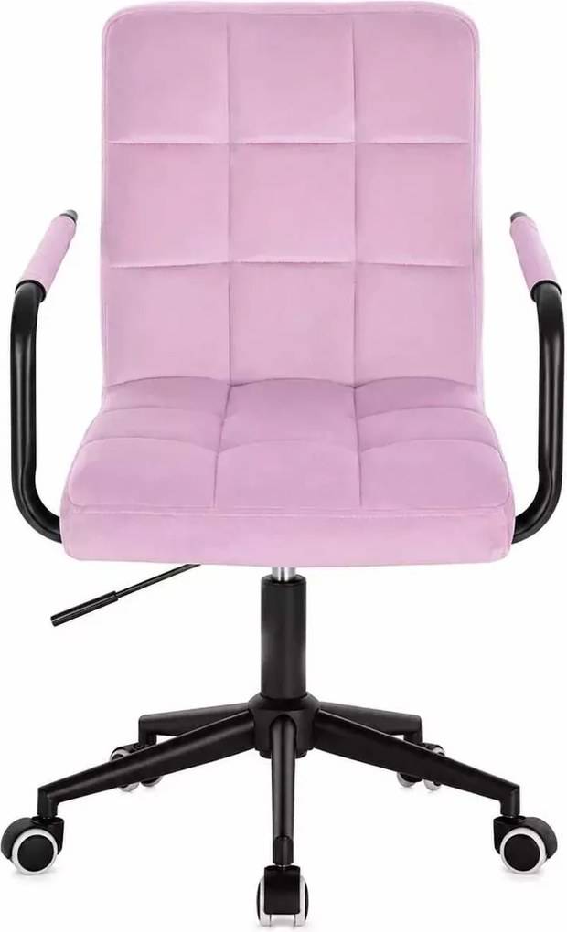 LuxuryForm DESIGN Otočná židle VERONA BLACK VELUR na černé podstavě s kolečky - levandule