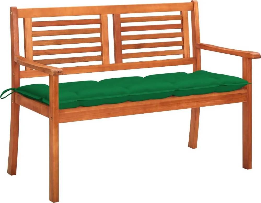 vidaXL 2místná zahradní lavice s poduškou 120 cm masivní eukalyptus [3060991] Barva: antracitová