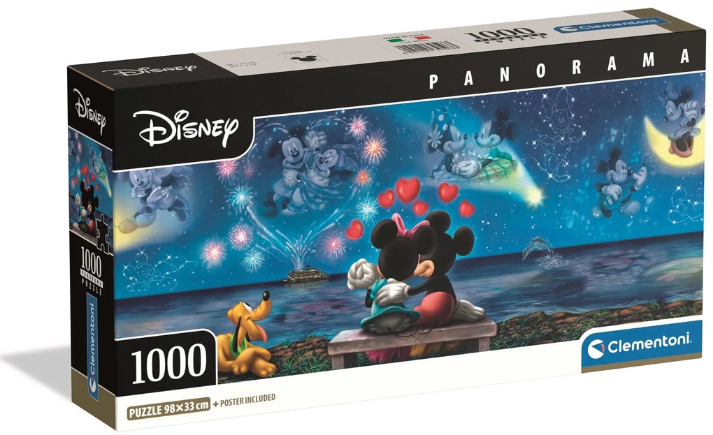 Clementoni - Puzzle 1000 Panorama Mickey a Minnie