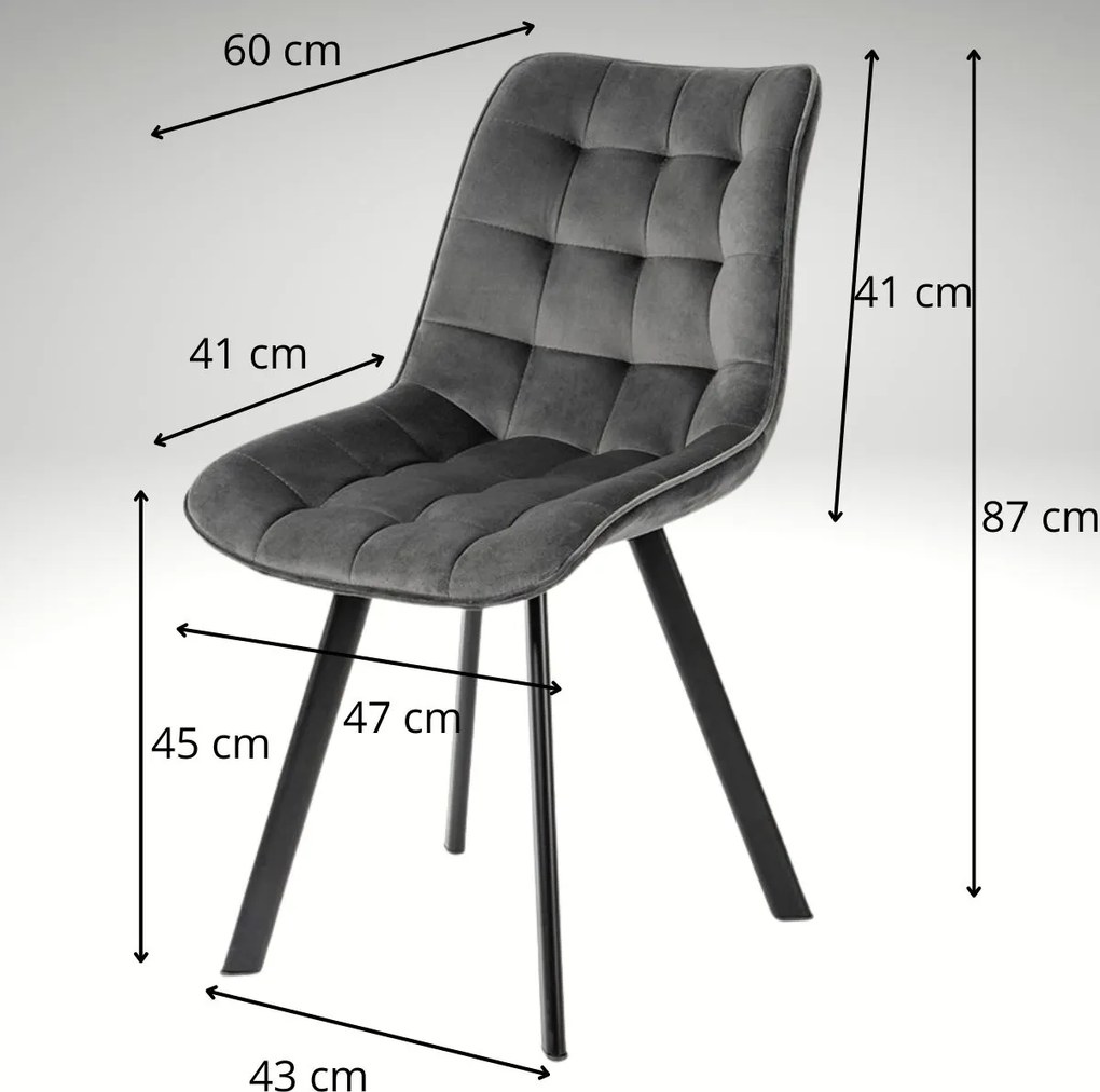 Vikio Jídelní set pro 4 osoby 160x90 cm dub noha X šedá židle VJS236-4S-S